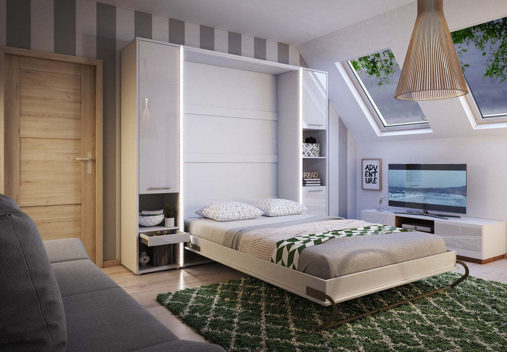 CP-01 Vertical Wall Bed Concept 140cm with Storage Cabinets – Furniture ...